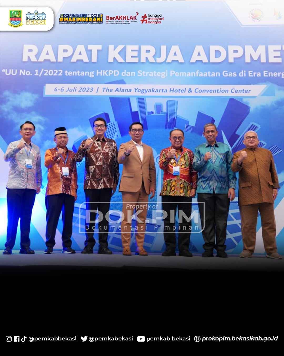Pj. Bupati Bekasi Hadiri Rapat Kerja ADPMET Tahun 2023